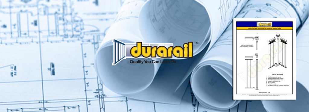 Aluminum Deck Railing BIM & CAD Drawings - Durarail - Duradek